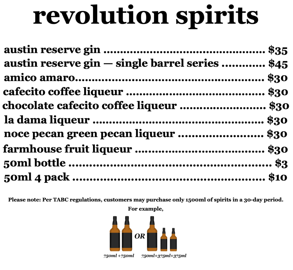 revolution bottle prices - revolution spirits